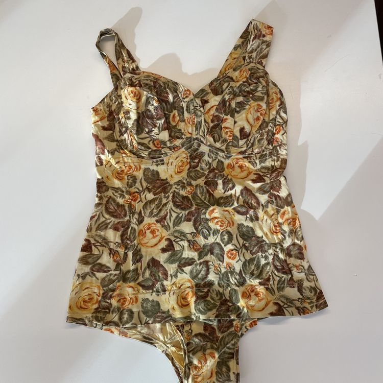 1950s True vintage swimsuit bathing suit with yellow roses (Gebraucht ...
