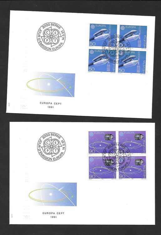 2 FDC 812 - 813 Serie Viererblöcke Europamarken ET 14.5.1991 (Neu (gemäss Beschreibung)) in ...