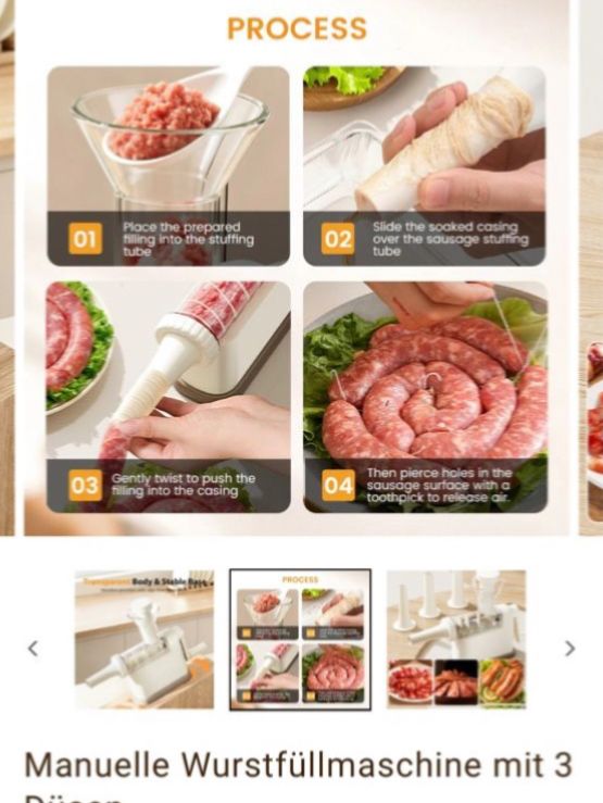 Manuelle Wurstfüllmaschine mit 3 Düsen (Neuf avec emballage d'origine ...