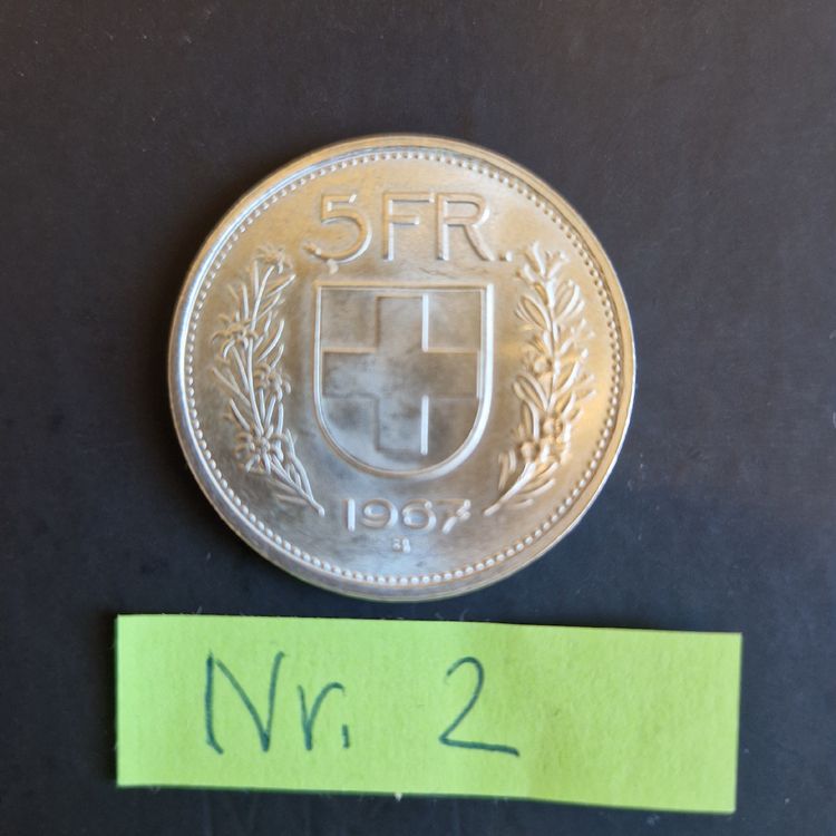 Silber 5 Franken Münze 1967 B, Top Zustand! (Gebraucht) in Stans für CHF 10 – mit Lieferung auf ...