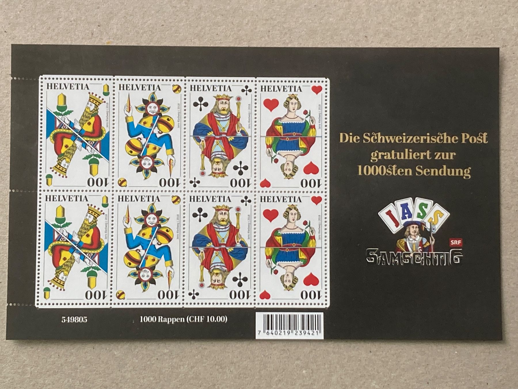 Spezialbogen 1000. Sendung Samschtig-Jass 2025 (Neu (gemäss Beschreibung)) in Brütten für CHF ...