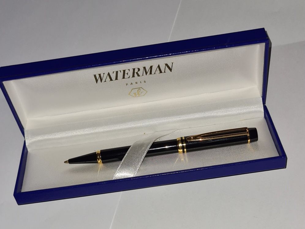 Watermann Kugelschreiber schwarz-gold NEU mit Etui (Neu und ...