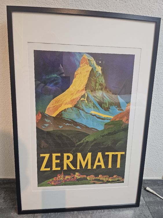 Vintage Poster ZERMATT gerahmt (Gebraucht) in Wünnewil für CHF 15 – nur Abholung auf Ricardo kaufen