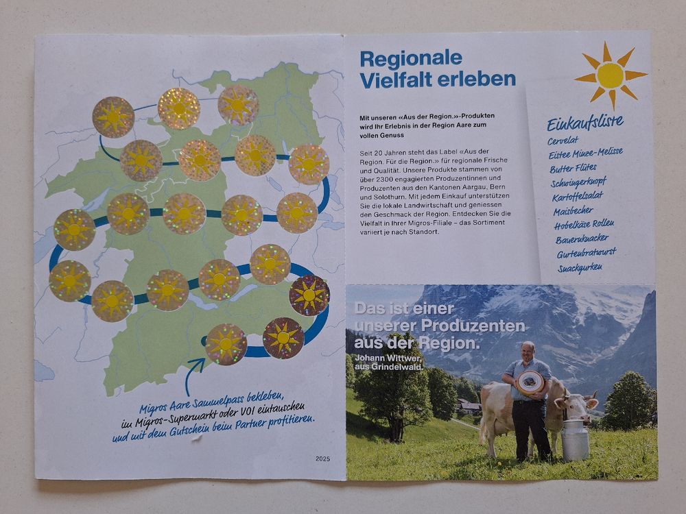MIGROS Aare Sammelpass Volle Karte (20 Stickers) (Neu (gemäss Beschreibung)) in Turgi für CHF 1 ...