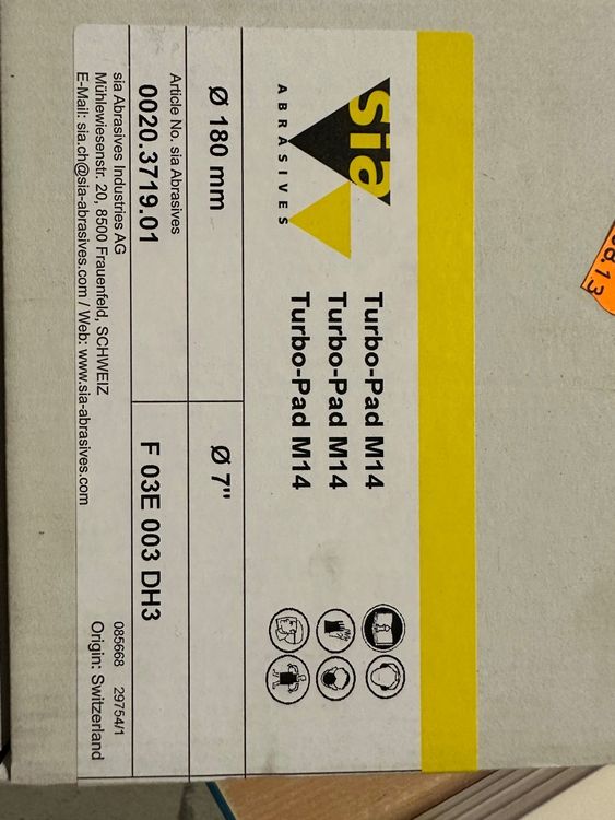SIA Turbo Schleifteller 180mm, ganzer Posten gem. Bild (Neu und originalverpackt) in Uetendorf ...