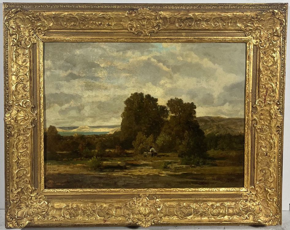 Antike Landschaft Gemälde mit Eine Person , unl. Sig. (Gebraucht) in Root für CHF 309 – mit ...