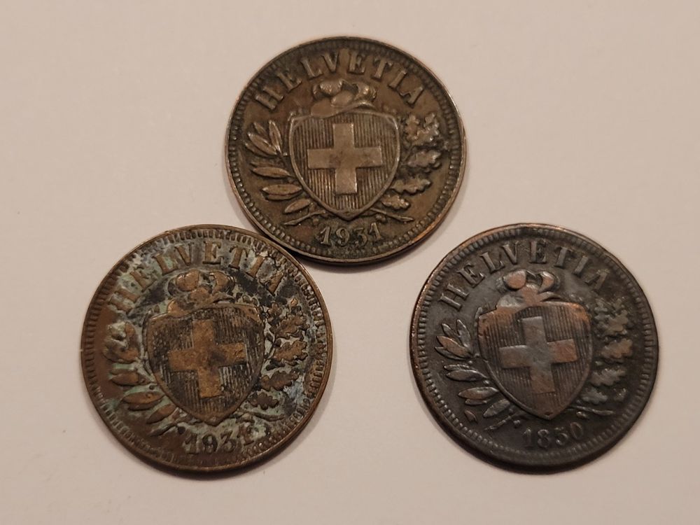 3 x 2 Rappen diverse Jahrgänge | Kaufen auf Ricardo