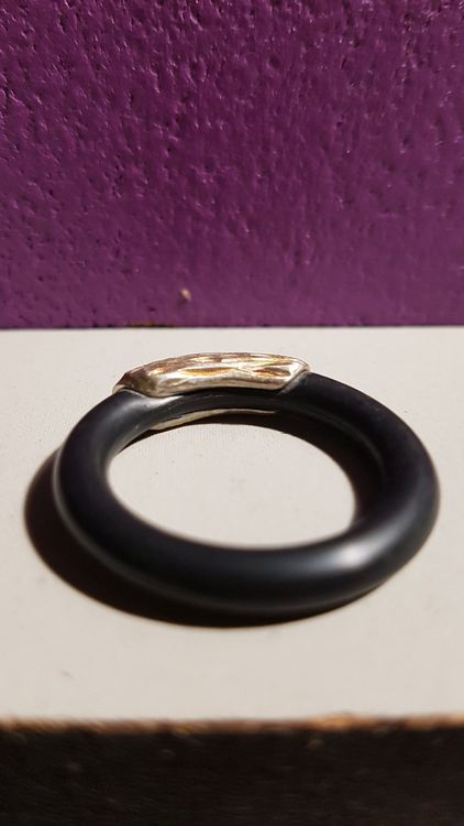Cooler Ring aus Kautschuk mit echtem Silber 925 ca. 19,5 mm | Kaufen ...