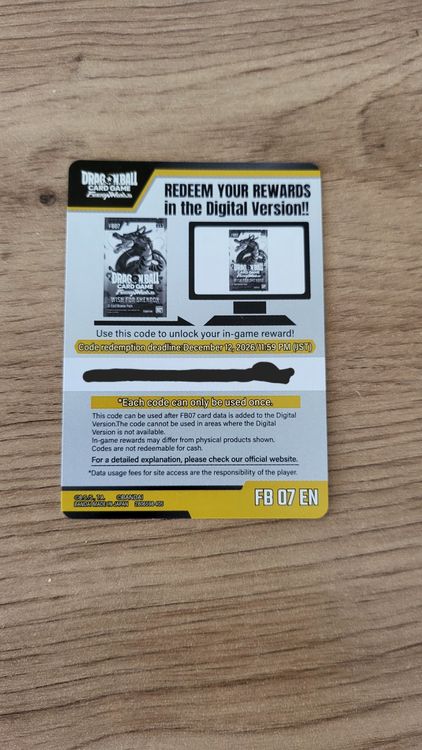 Dragon ball fusion world virtual game booster code (240)FB07 (D ...