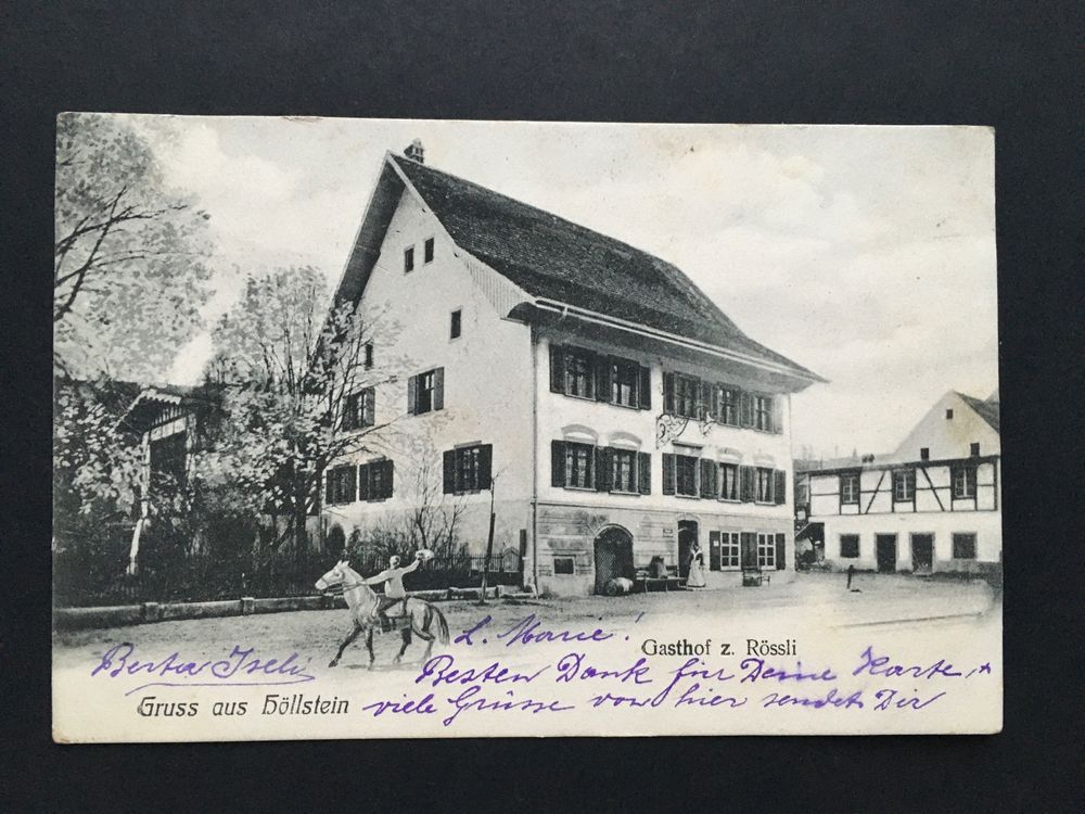 Gruss Aus Höllstein Ansichtskarte Rest Rössli Balkenstempel Kaufen