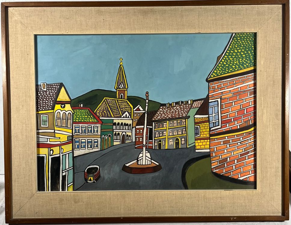 Emerik Fejes (1904-1969) Grosse Gouache Gemälde (Gebraucht) in Root für ...