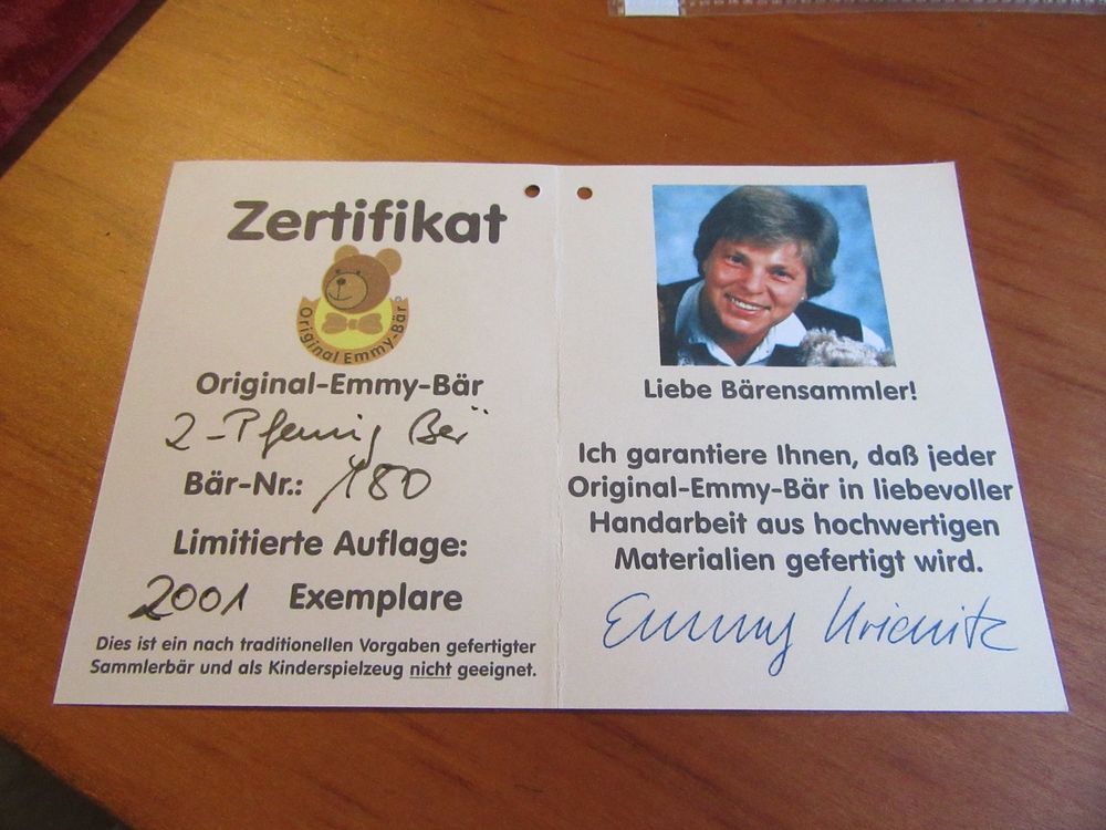 Teddy 2-Pfennig Bär von Emmy Krienitz, Nr. 180 von 2001 Ex. | Kaufen ...