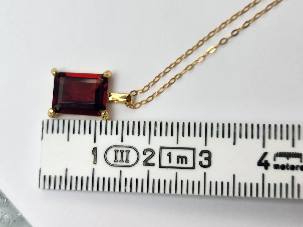 Goldener echter Granat Anhänger aus 925 Silber - NEU (Neu (gemäss ...