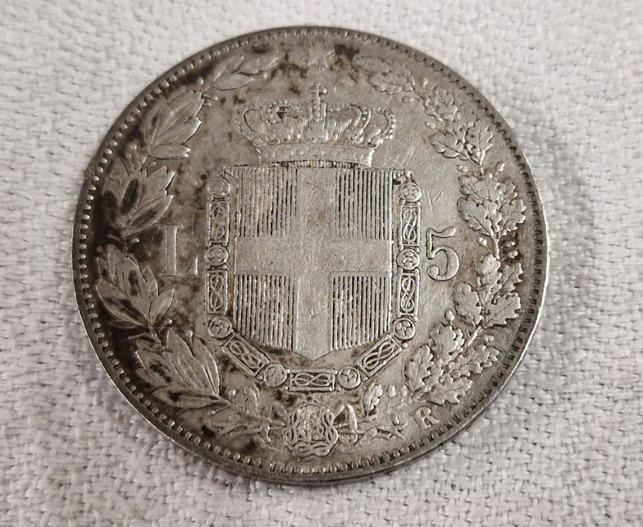 Italienische 5 Lire Silbermünze, 1879 (Gebraucht) in Bilten für CHF 99 ...