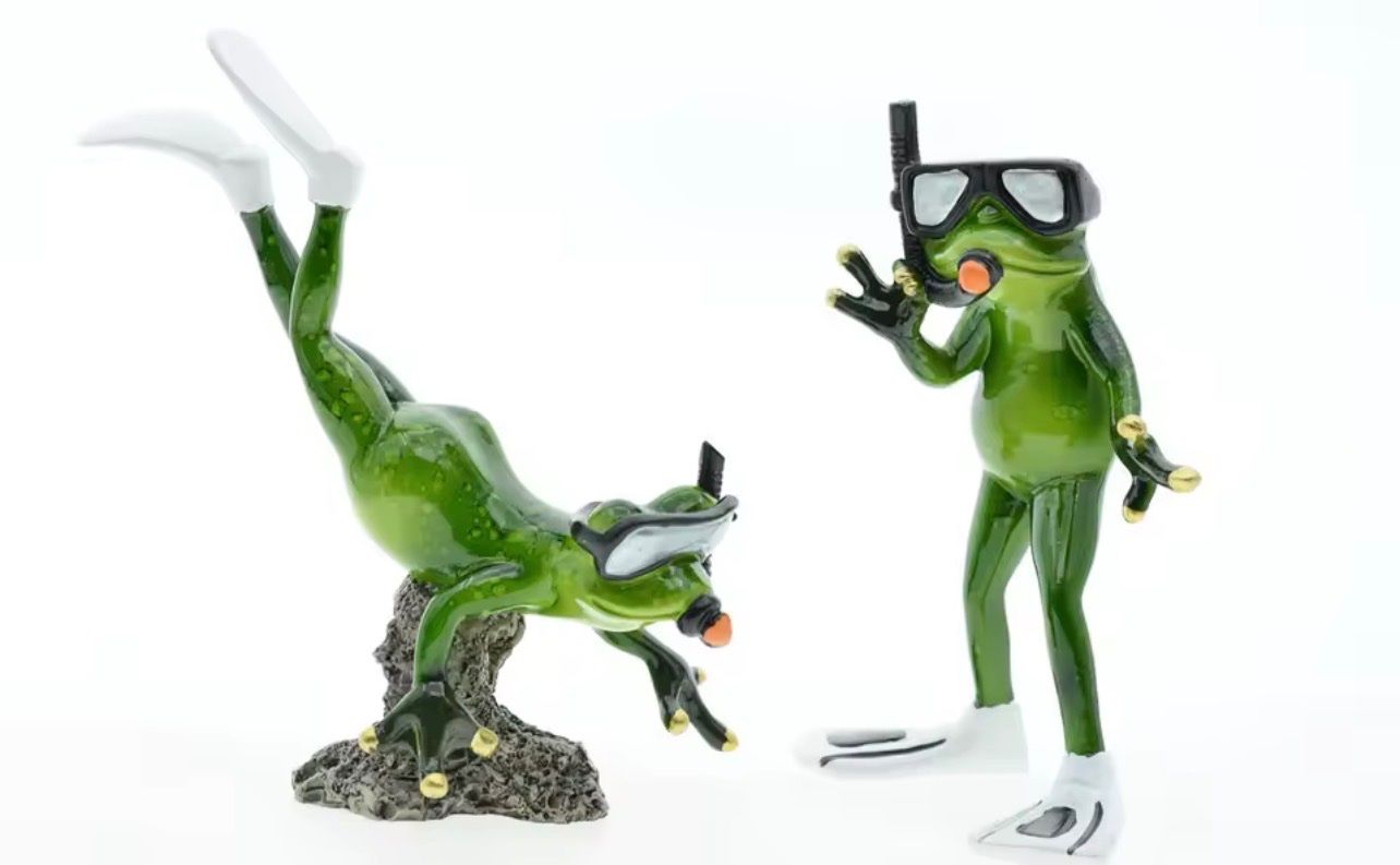 1–2 Stk. 3D Harz-Froschfigur — kreative Sport-Frosch (Neu und ...