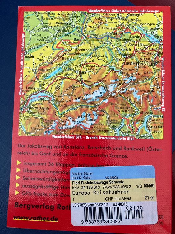 Jakobswege Schweiz, Rother Wanderführer (Gebraucht) in Baden für CHF 8 – mit Lieferung auf ...