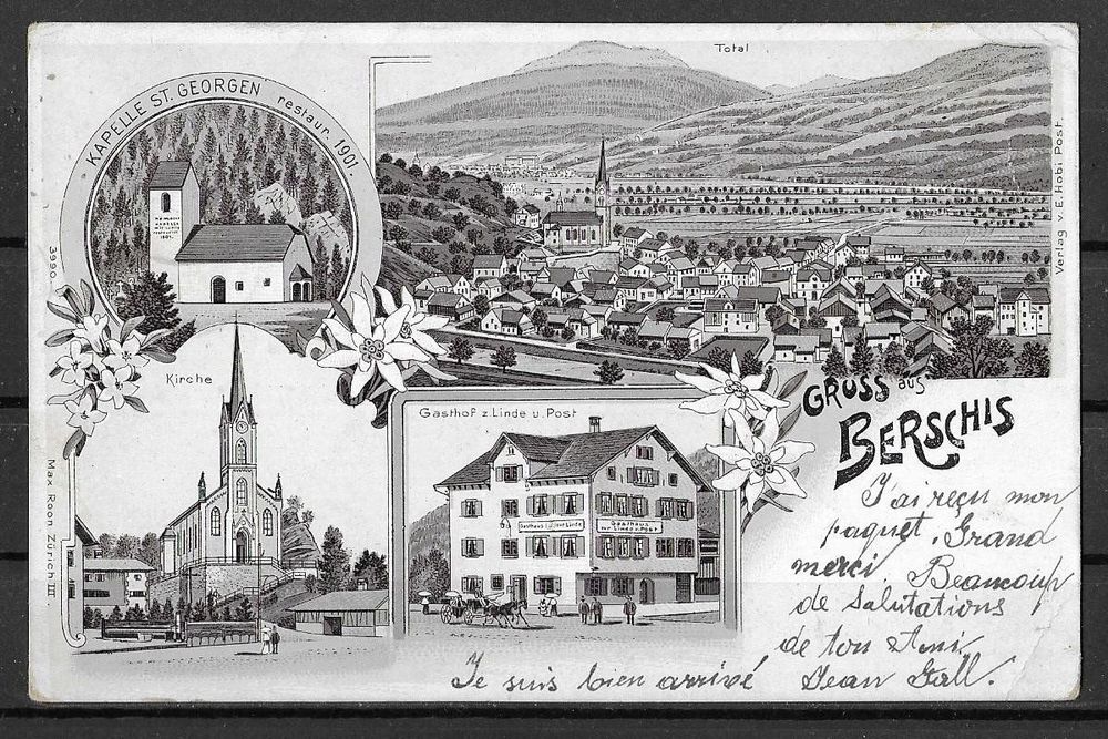 SG Gruss aus Berschis 1902 (Litho) (Gebraucht) in Schocherswil für CHF 60 – mit Lieferung auf ...