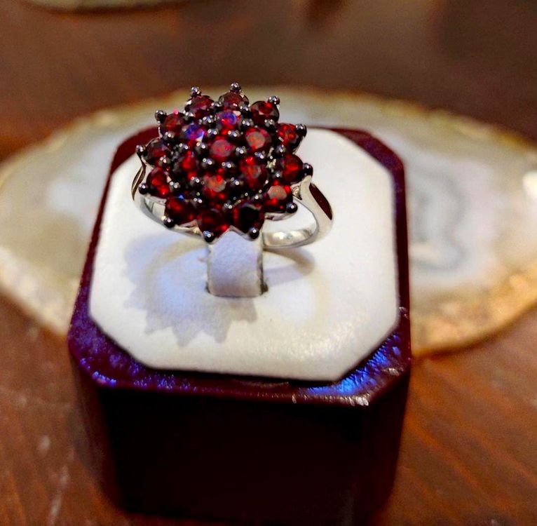 ECHT GRANATSTEIN RING MAS.SILBER 925° MP, HANDARBEIT DM 18,5 | Kaufen ...