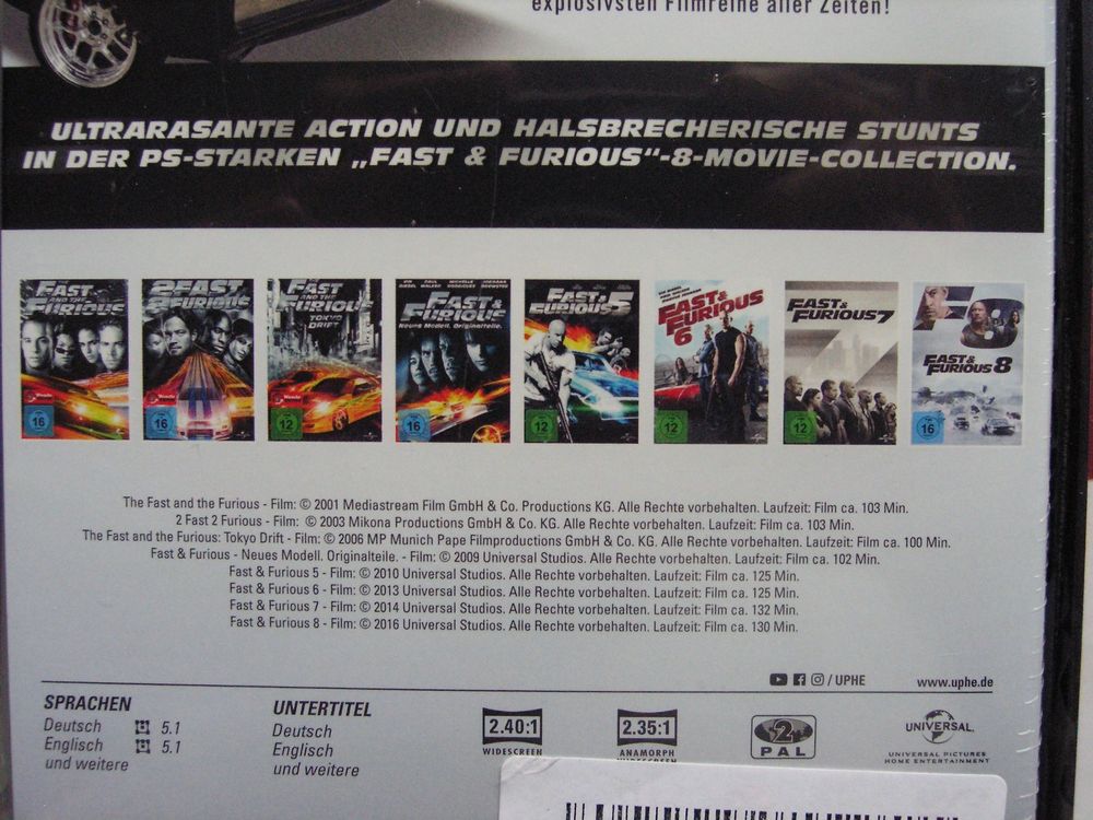 The Fast and the Furious 1-9 -DVD Movie Collection (Neu und ...