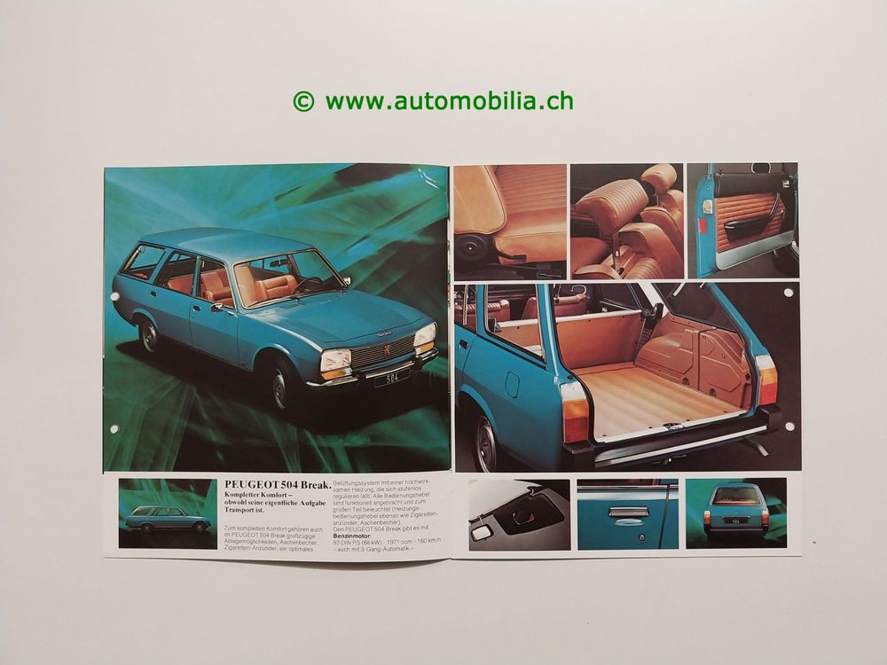 Peugeot 504 Break/Familiale/Commercial Prospekt 1975 deutsch (Gebraucht ...