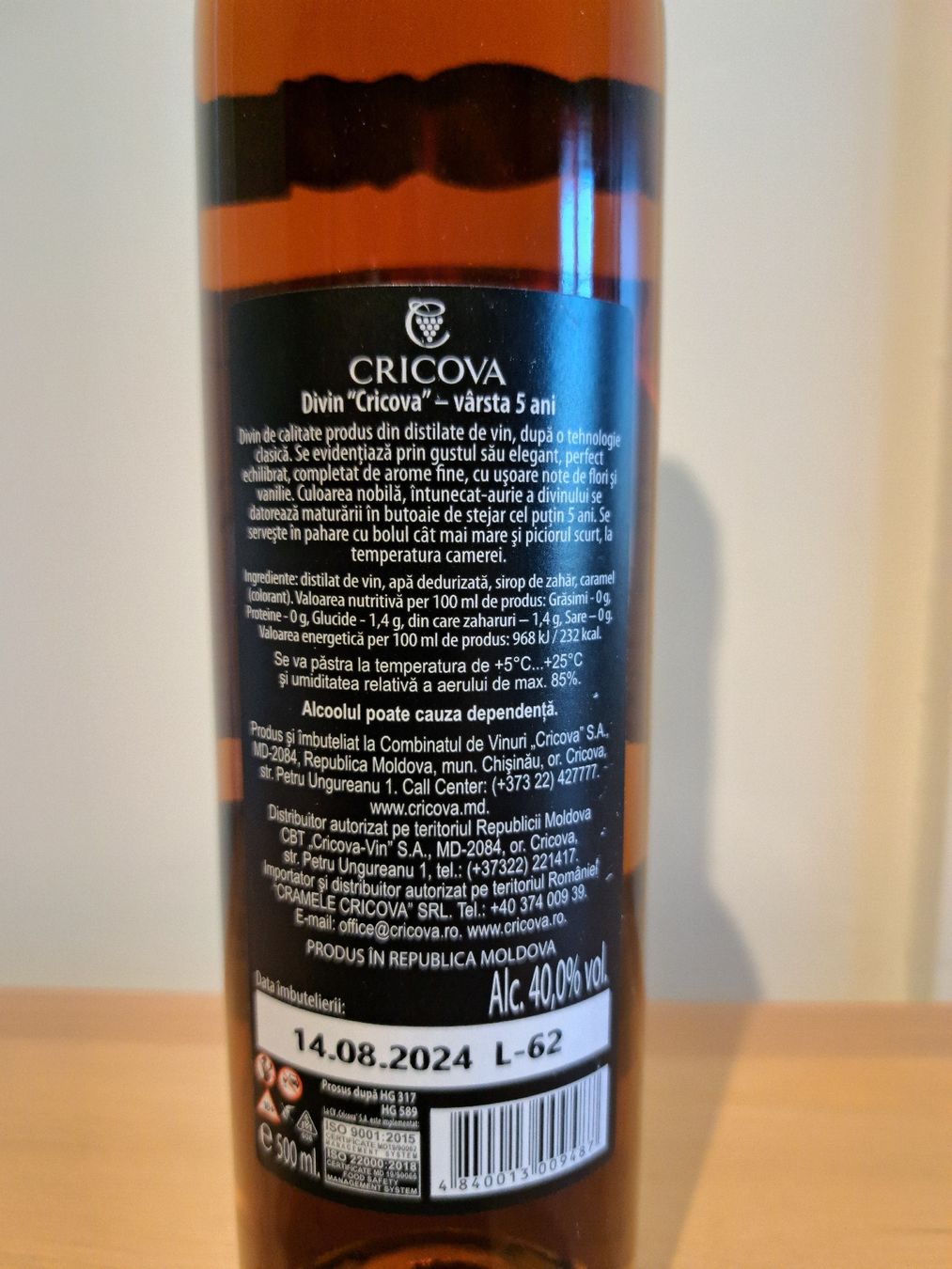 Cricova Divin 5 Jahre, Moldawischer Brandy 0.5l (Neu (gemäss ...