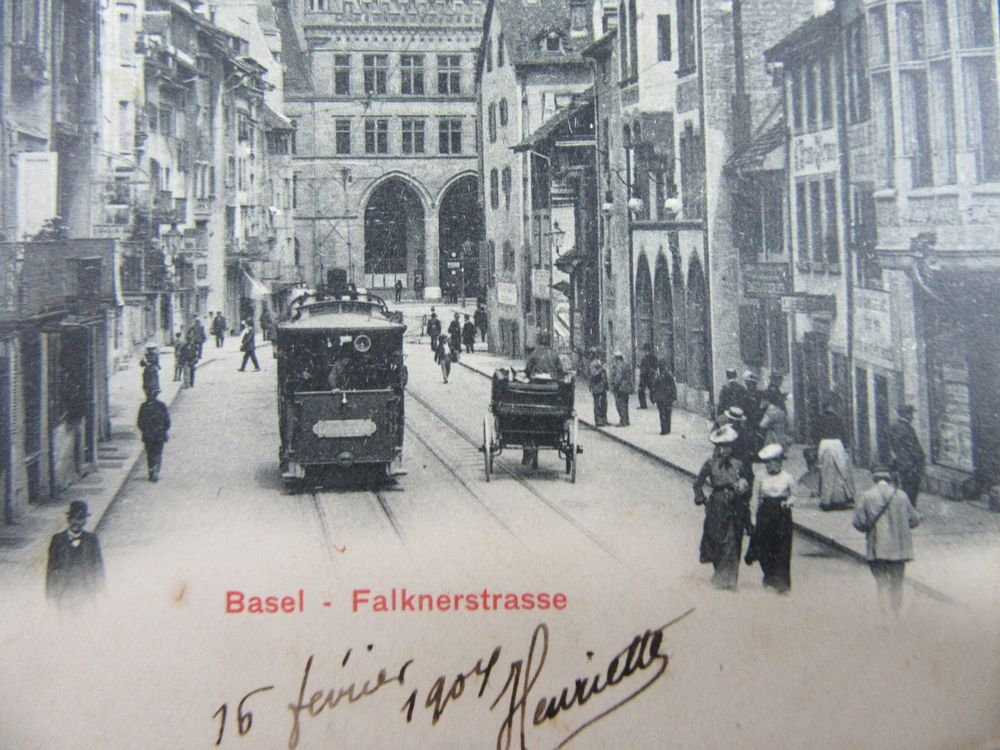 BASEL 1904 FALKNERSTRASSE RESTAURANT STÖCKLI TRAM BELEBT (Gebraucht) in Ettingen für CHF 19.95 ...