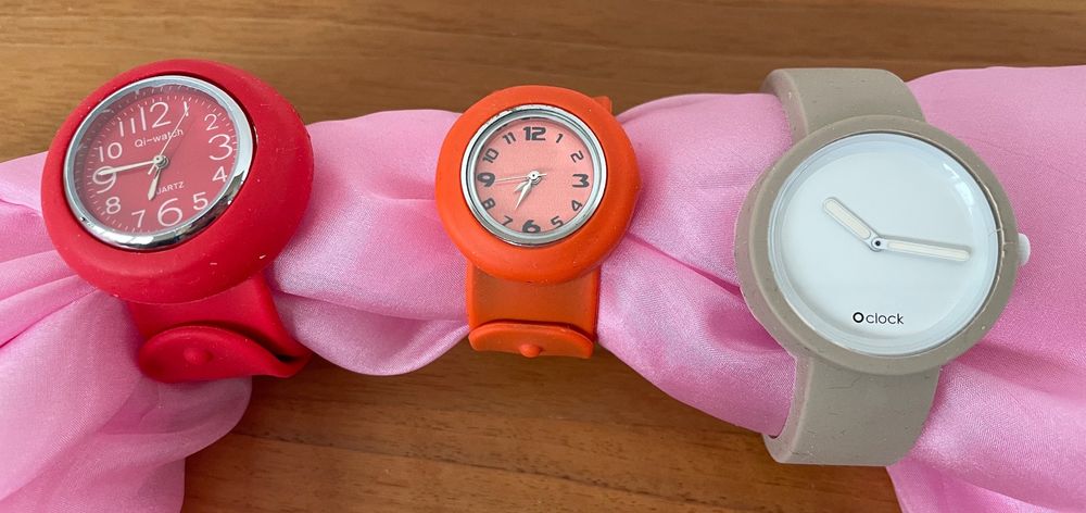 3x Armbanduhr Uhr Silikon Qi Watch & O CLOCK Fullspot Italy (Gebraucht ...