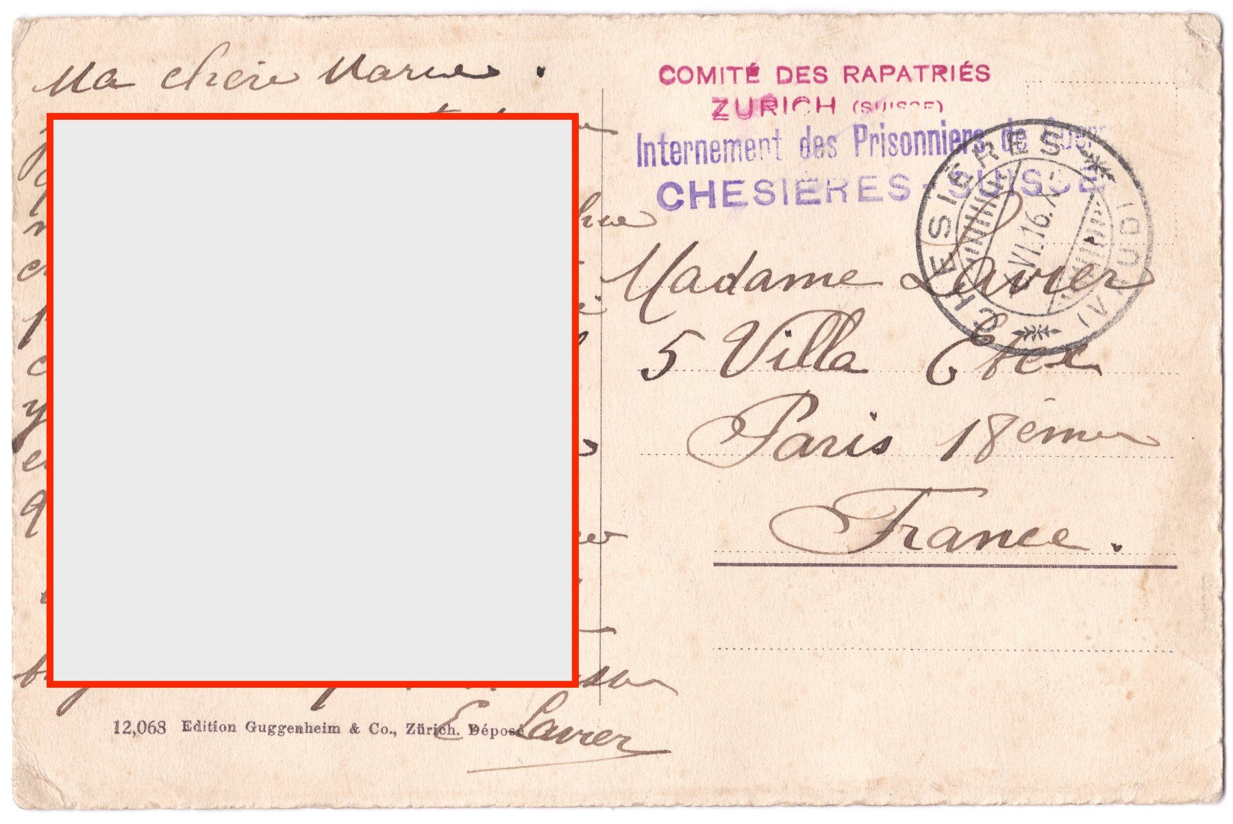 1. Weltkrieg Schweiz, Interniertenpost franz. Soldat, 2 AK (Gebraucht ...