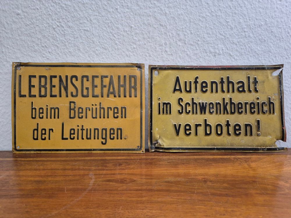 Alte Blechschilder Verboten Lebensgefahr Vintage Fabrik | Kaufen auf ...