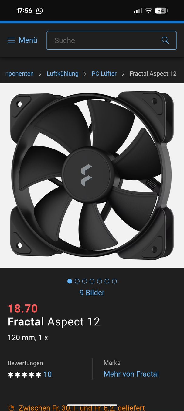 3x Fractal Aspect 12 (PC Lüfter) (Gebraucht) in Kloten für CHF 1 – mit ...