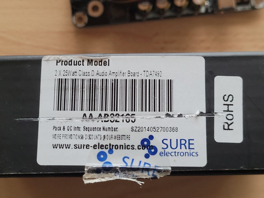 AA-AB32165 WONDOM TDA7492 2 x 25Watt Class D Audio Amplifier (Neu und originalverpackt) in ...