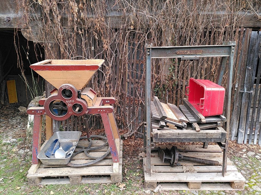 Presse (+ broyeuse) à fruits ancienne, Jos. Kopp Rorschach (Gebraucht ...