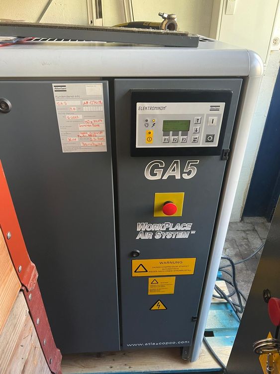 Atlas Copco GA5 Schraubenkompressor + FD16 Kältetrockner (Gebraucht) in Port für CHF 1500 – nur ...