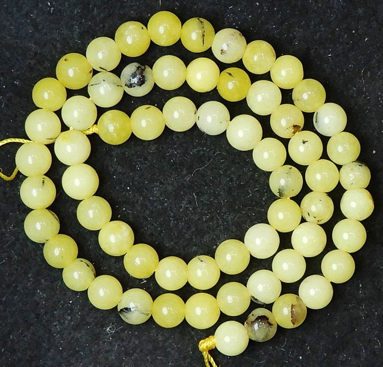 1 Strang echte gelbe Dentriten Opal Perlen 7 mm | Kaufen auf Ricardo