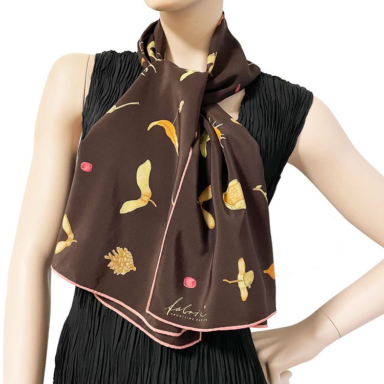 Schal Seide fabric frontline marron Waldsamen VINTAGE 200Os (Gebraucht ...