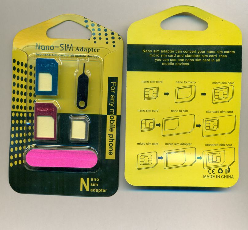 SIM-Card-Adapter / nano-micro / micro-standard (Neu und ...