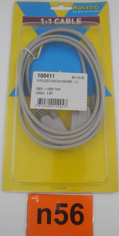 Maxxtro 9-poliges Anschlusskabel 1:1, Nr. n56 (Neu und originalverpackt ...