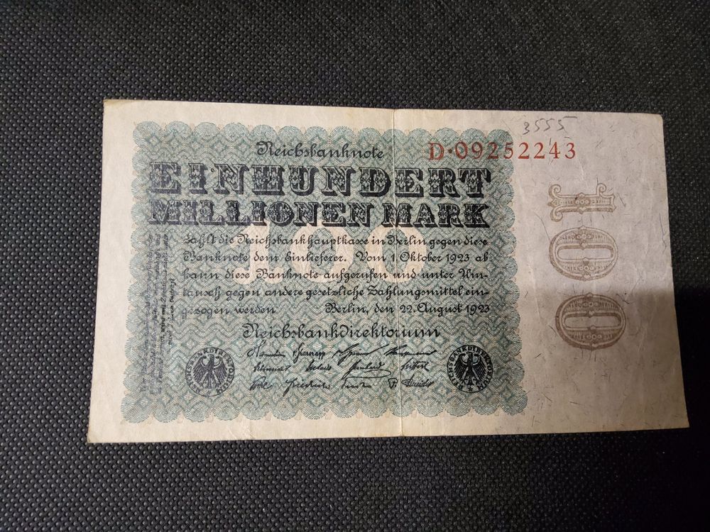 Reichsbanknote 1923 (Gebraucht) in für CHF 1.3 – mit Lieferung auf ...