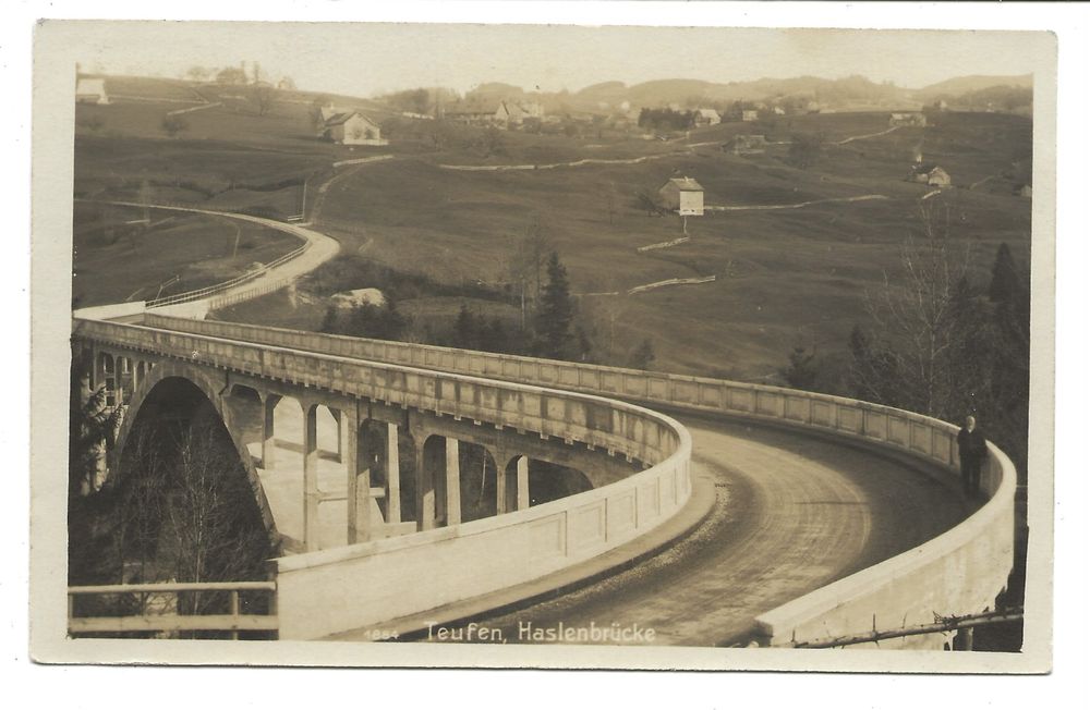 Teufen (AR) Brücke zwischen Haslen + Teufen - echt Foto 1923 (Gebraucht ...