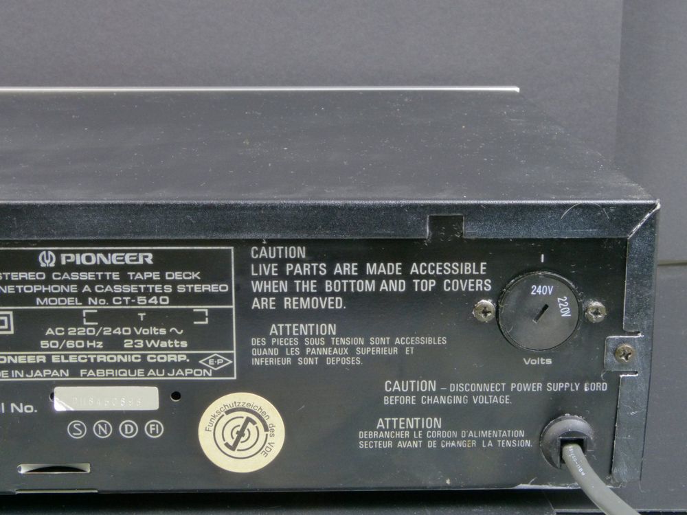 Pioneer CT-540 Kassettendeck * Bitte lesen (Gebraucht) in Rheineck für ...