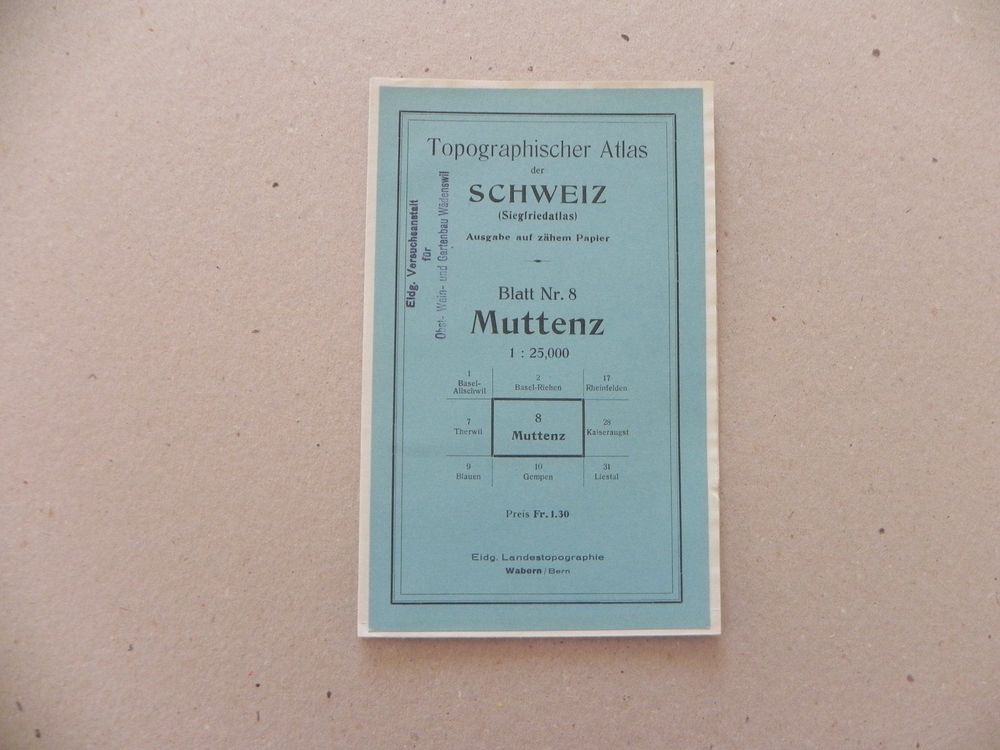 Landkarte Muttenz BL 1939 Arlesheim Münchenstein Pratteln | Kaufen auf ...