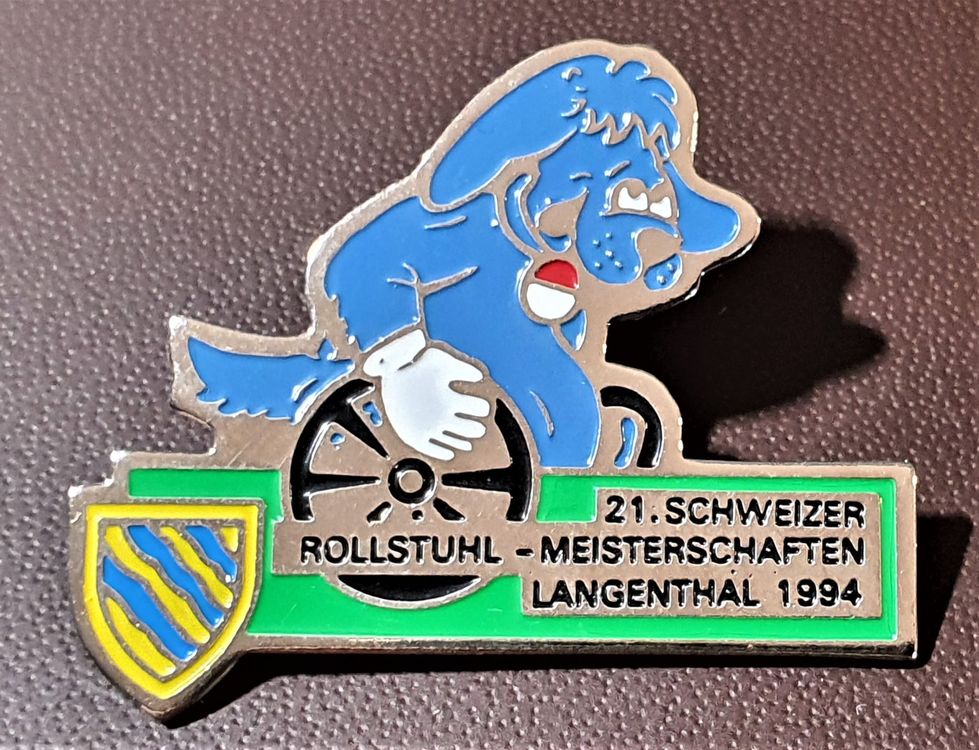 R076 - Pin Schweizer Rollstuhl Meisterschaft Langenthal 1994 (Gebraucht) in Reinach BL für CHF 2 ...