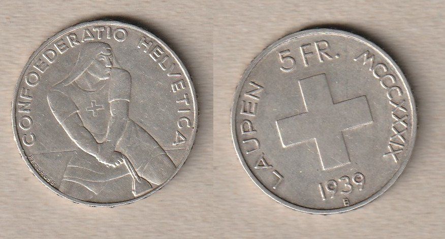 5 Franken 1939, Laupen (Gebraucht) in Allschwil für CHF 120 – mit Lieferung auf Ricardo kaufen