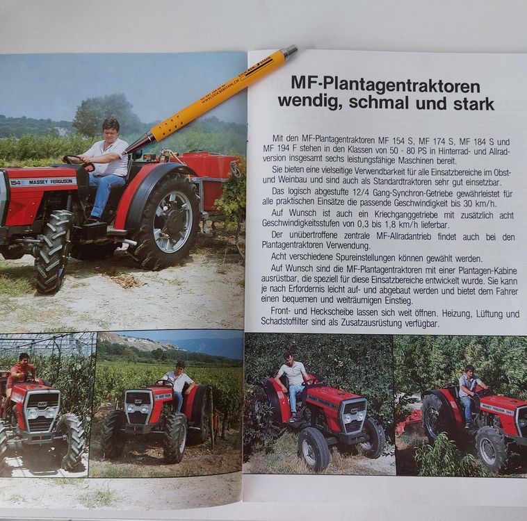 Prospekt Traktor Massey Ferguson MF 154S-194F (Gebraucht) in Schenkon für CHF 16 – mit Lieferung ...