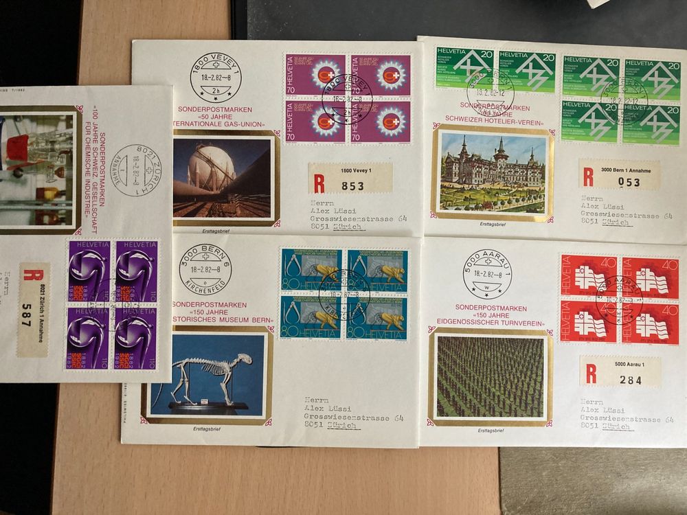 CH 1982 R-FDC 4er-Block Jahresereignisse Ortsstempel Bern (Gebraucht) in Liestal für CHF 4 – mit ...