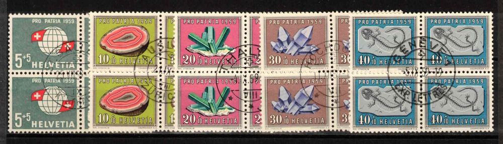 1959 Pro Patria Serie im 4er-Block Nr. B91-B95 mit Zentrum-ʘ (Neu (gemäss Beschreibung)) in ...