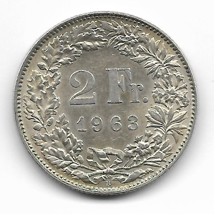 2 Fr 1963 - Argent/Silber (Gebraucht) in Étagnières für CHF 4 – mit Lieferung auf Ricardo kaufen