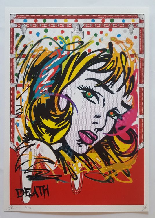 Death NYC Ltd Ed Graffiti Pop Art Druck Roy Girl Koffer Look (Neu ...
