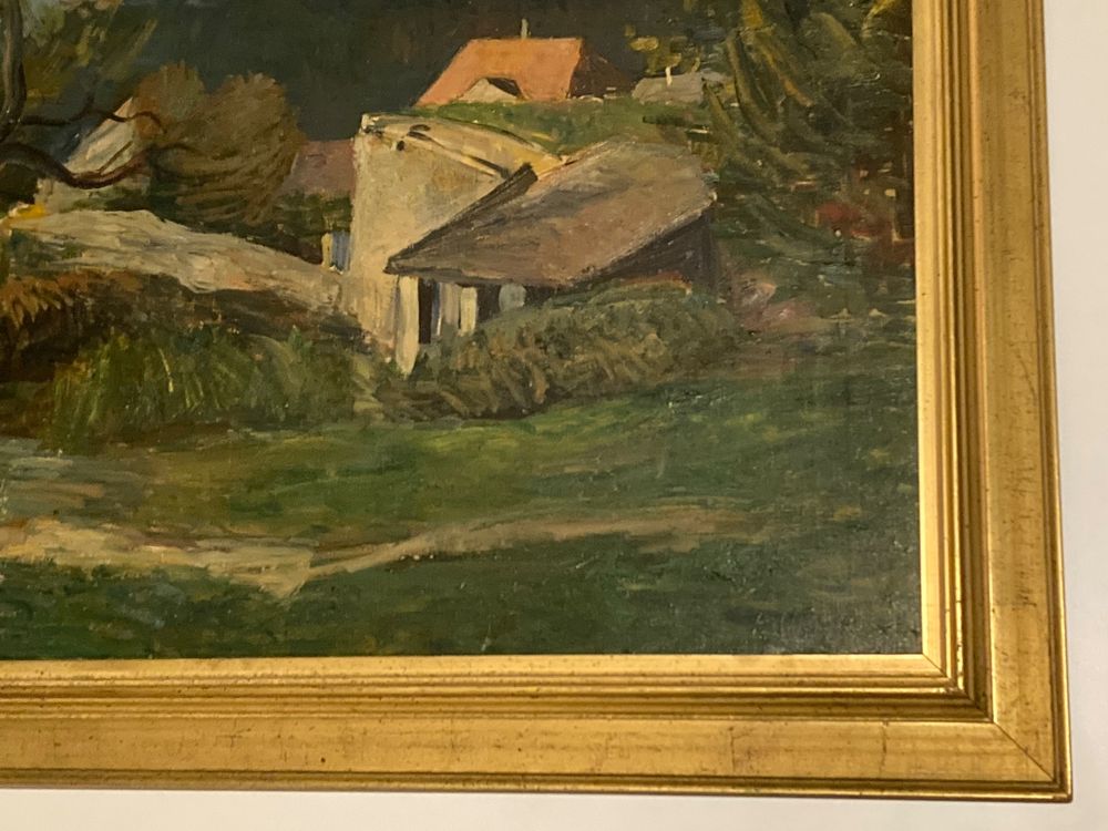 R. Waser 31 Landschaftsgemälde mit Gebäude, Wiese, Bäume (Gebraucht) in ...
