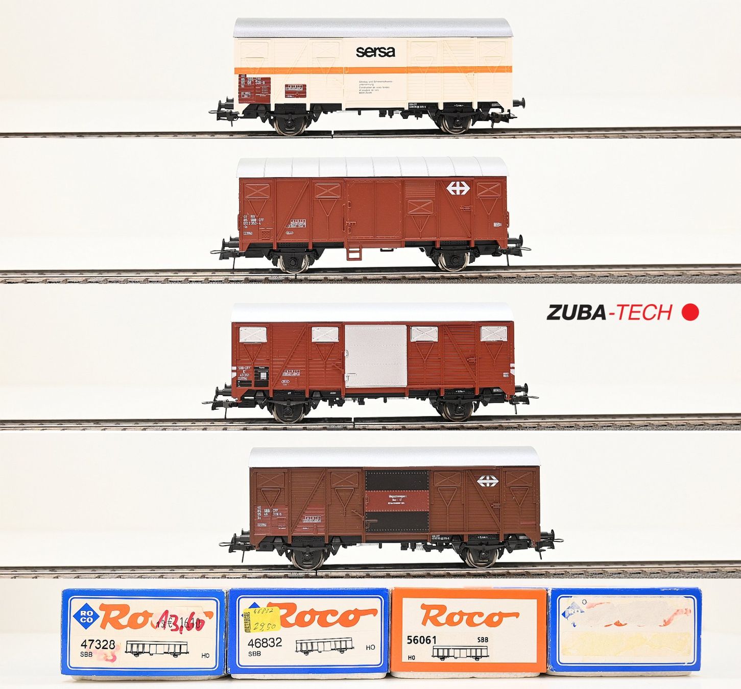 Roco 4x Gedeckter Güterwagen der H0 GS mit OVP (Gebraucht) in St. Gallen für CHF 26 – mit ...